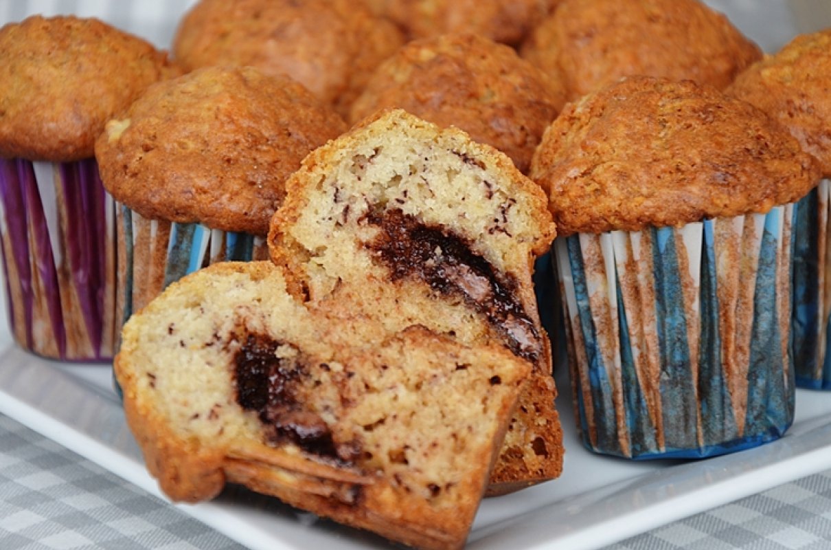 Bananowe muffiny z nutellą