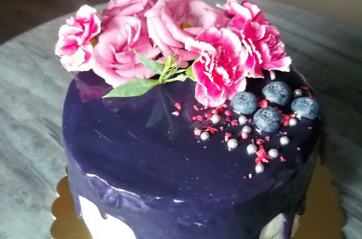 American violet cake / Tort z borówkami