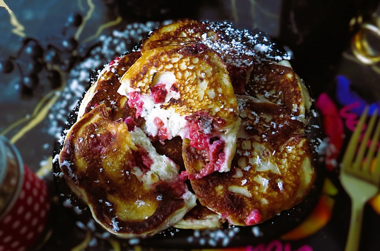 Placki z serka z malinami